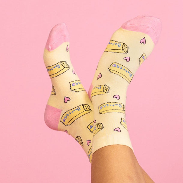 Butter Me Up | Food Cooking Crew Socks - Yellow | Women's – Sock It to Me