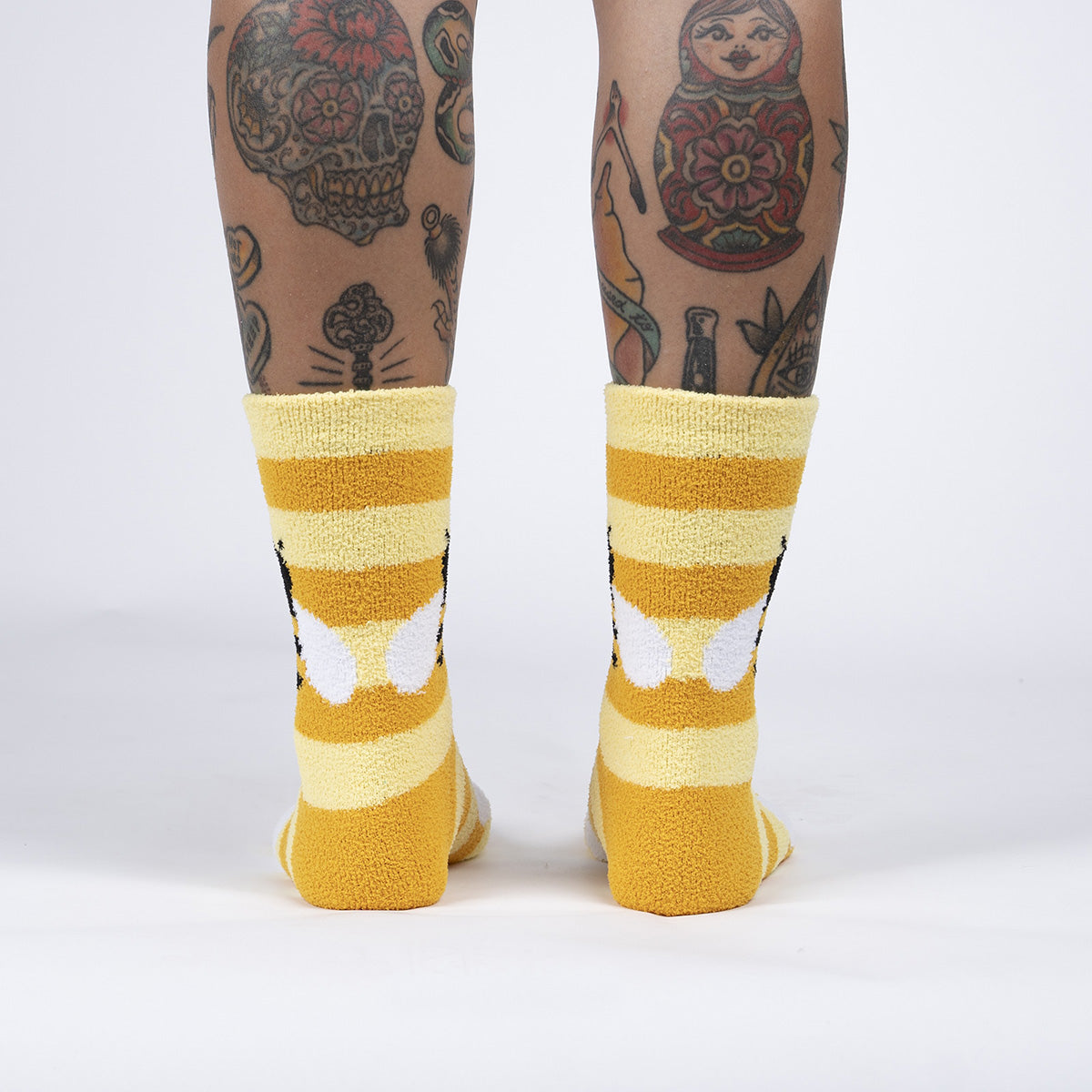 Bee Cozy | Slipper Socks | Striped Bee Socks – Sock It to Me