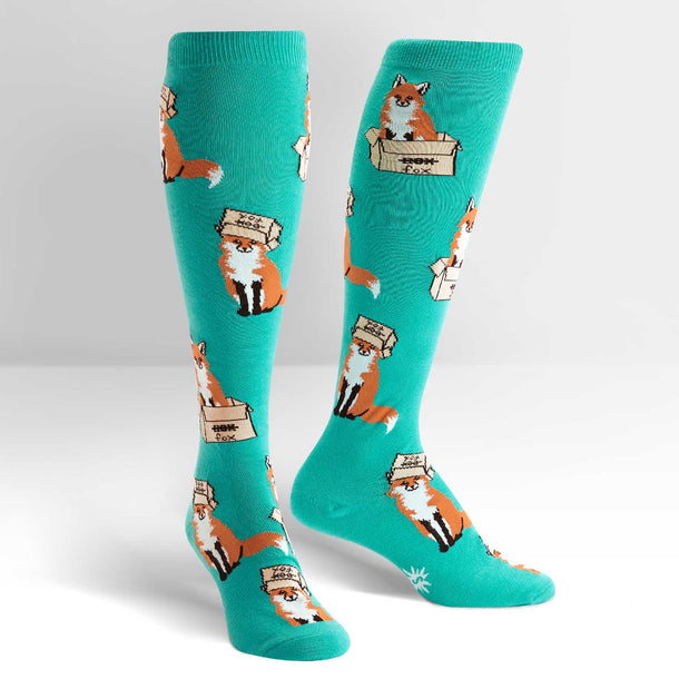 Foxes in Boxes | Knee High Socks | Fox Socks for Women – Sock It to Me