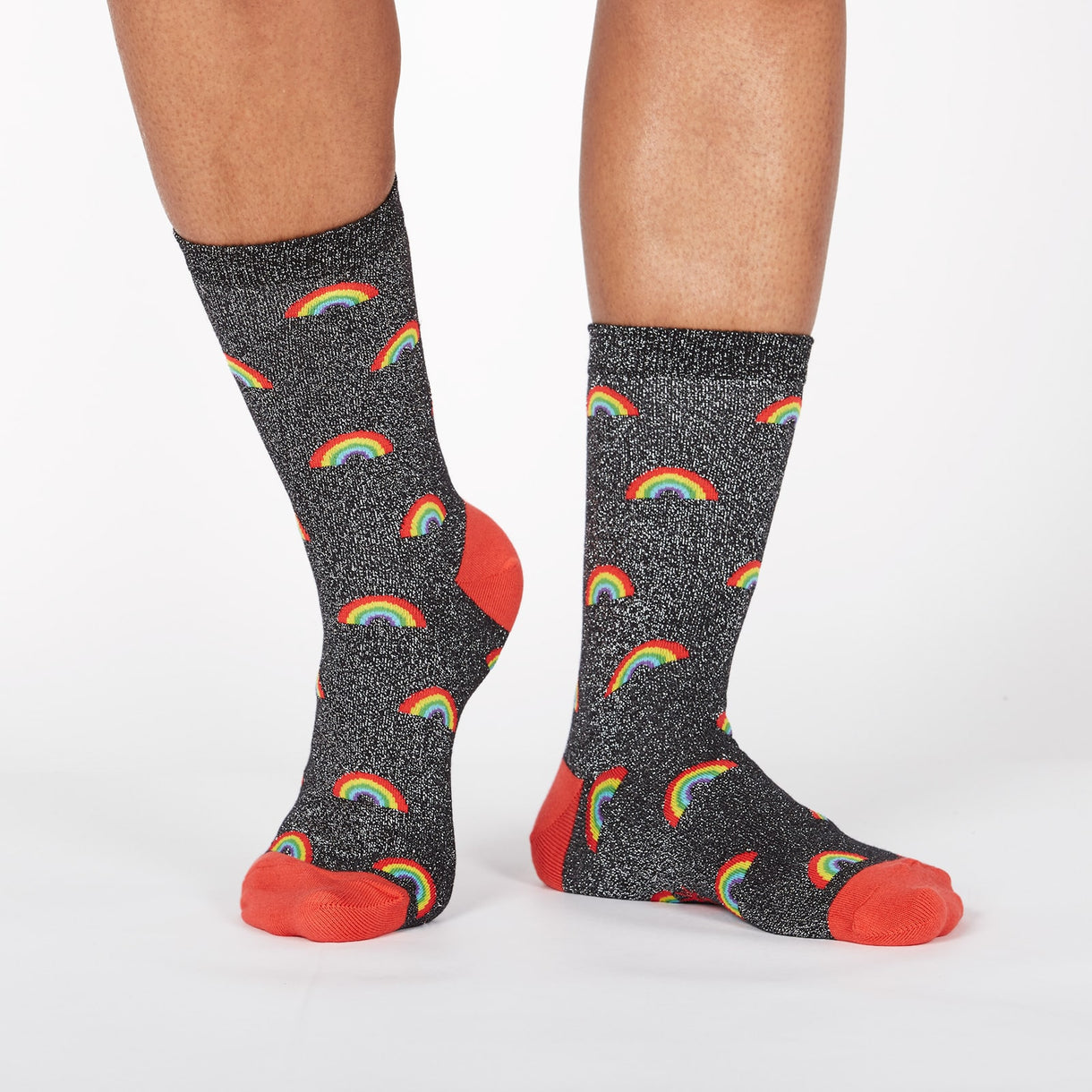 Glitter over the Rainbow | Crew Socks | Sparkly Rainbows – Sock It to Me
