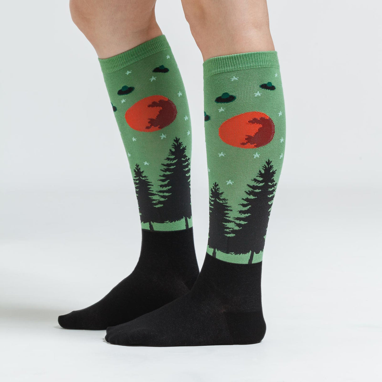 I Believe | Knee High Socks | Green Alien Socks for Women – Sock It to Me