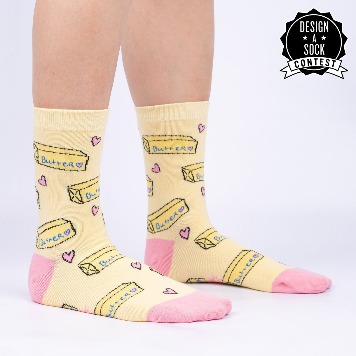 Butter Me Up | Food Cooking Crew Socks - Yellow | Women's – Sock It to Me