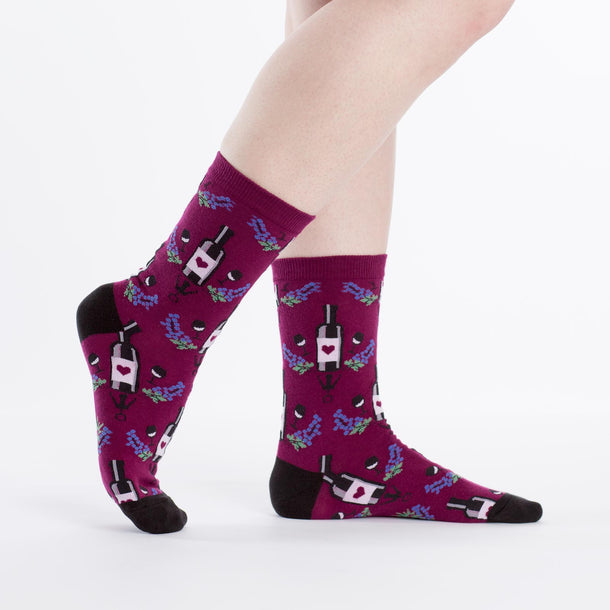 Wine | Women's Crew Socks | Women's Red Wine Socks – Sock It to Me